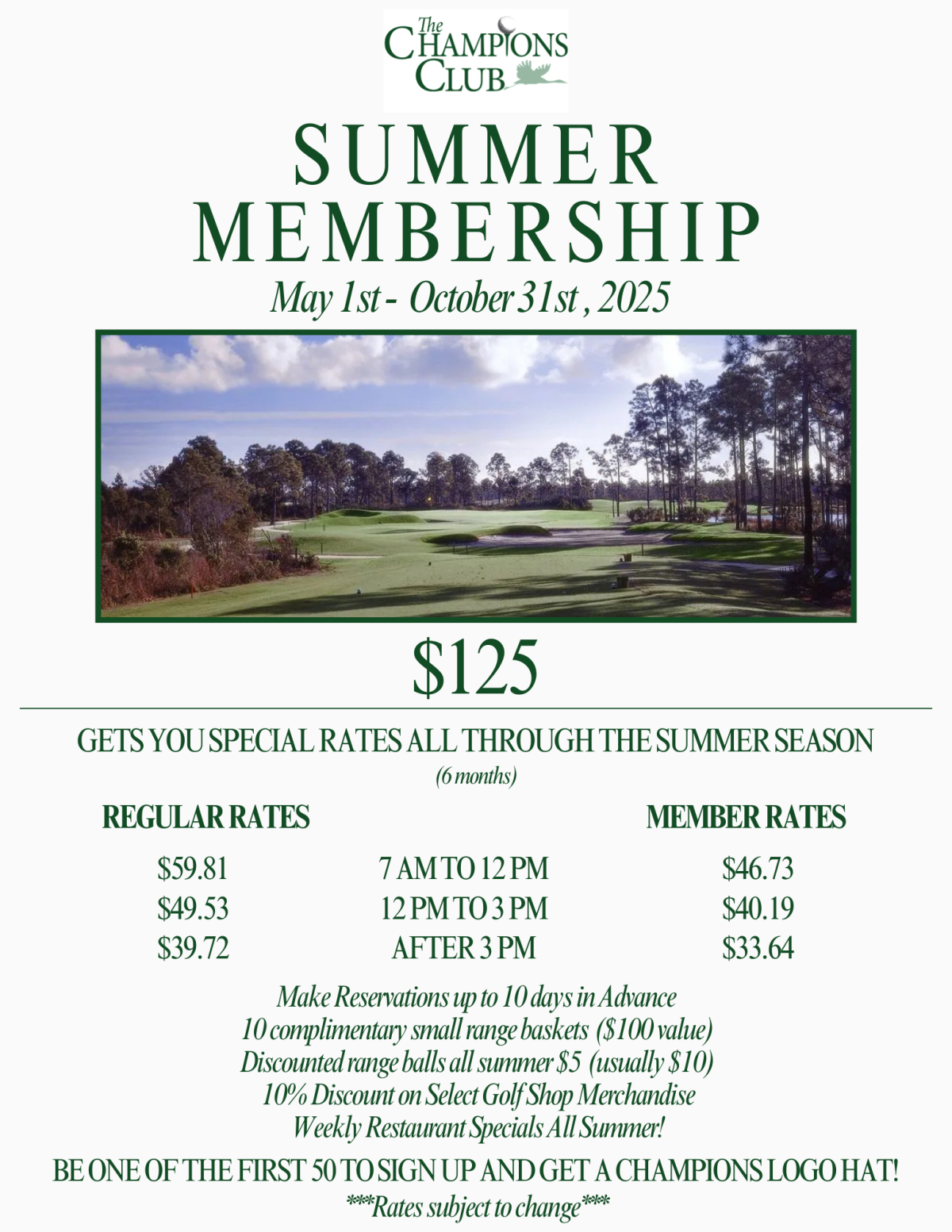 Summer Membership - The Champions Club at Summerfield