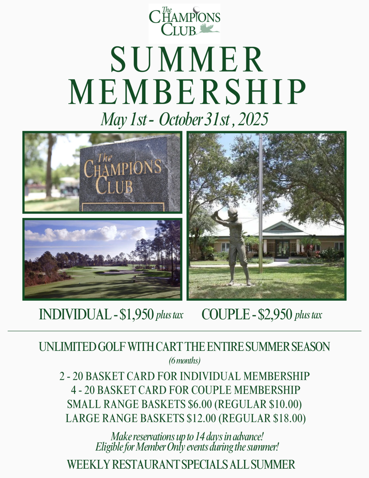 Summer Membership - The Champions Club at Summerfield